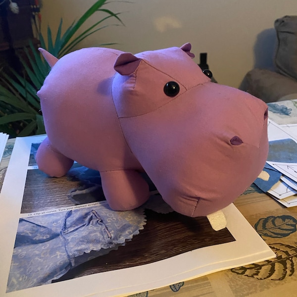 Stuffed Animal - Hippo PDF Sewing Pattern & Tutorial | Sewing Project ...