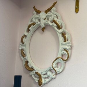 Handmade Ornate Oval Plaster Snake Serpent Frame With Baphomet goth ...