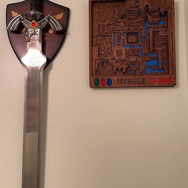 3D Hyrule Video Game Map Laser Cut Wood Multilayer Custom Decor ...