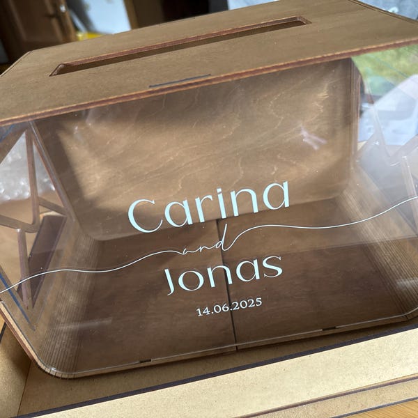 Crafted Memories, Personalized Wood and Acrylic Card Box for Your ...