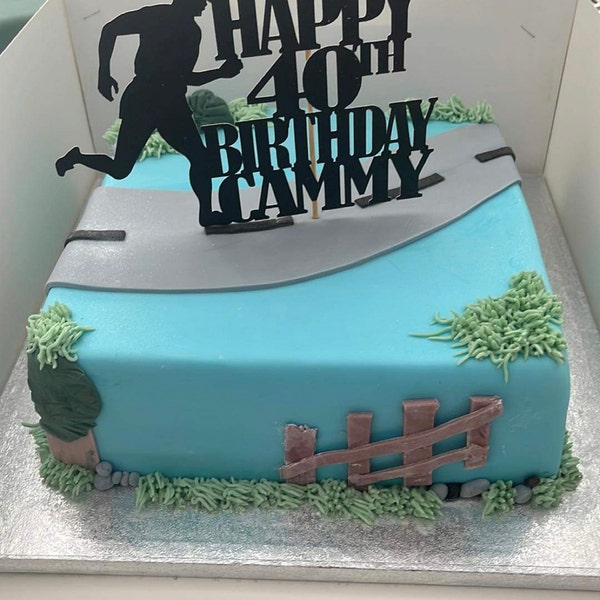 Male Running Cake Topper, Personalised With Any Name an Age Cake Topper ...