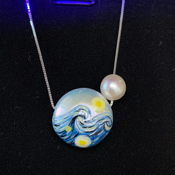 Handmade Pearl Necklace, Real Freshwater Pearl, Hand-painted Baroque ...