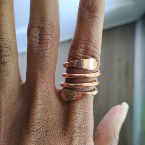Pure 100% Copper Wrap Ring, Arthritis Thumb Ring, Solid Copper Ring ...