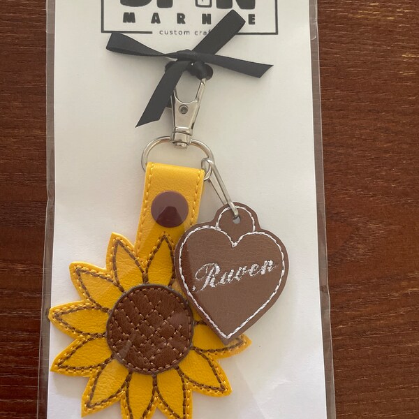 Sunflower Key Chain, Bag Tag - Etsy