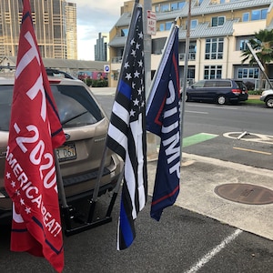 Truck Triple Flagpole Hitch Mount Flagpole Holder Parade Flagpole ...