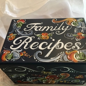 Norwegian Rosemaled Recipe Box - Etsy