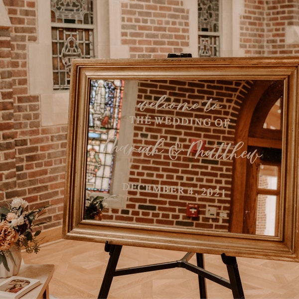 Customized Wedding Welcome Decal/personalized Names and Dates/mirror ...