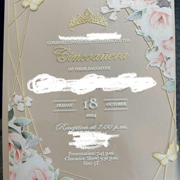 Custom Acrylic Quinceañera Welcome Sign: Gold Writing, Photo Entrance ...