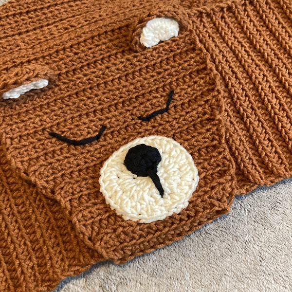 Bear Scarf | Crochet | Digital PDF Pattern | Keyhole Scarf | Woodland ...