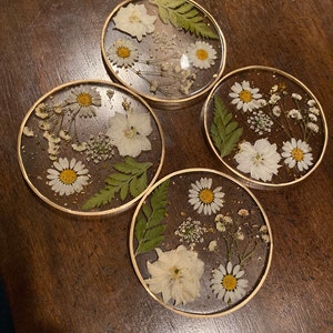 Resin Coasters Dried Flower Coasters Pressed Flowers | Etsy