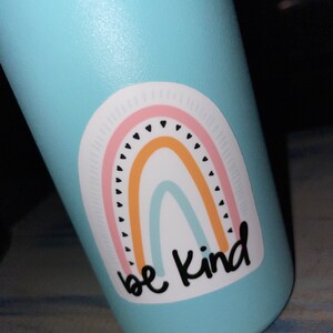 Be Kind Rainbow Sticker Water Bottle & Laptop Sticker - Etsy