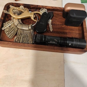 Personalized Wooden Catchall Tray, EDC Desk Organizer, Custom Valet ...