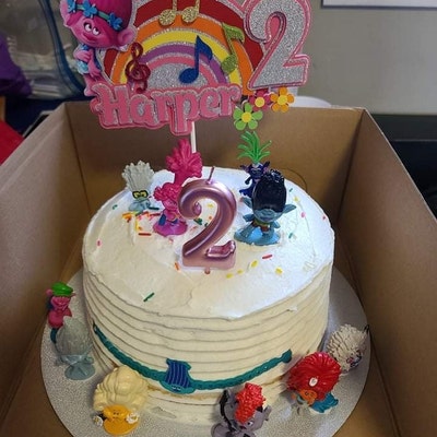 Trolls World Tour Movie Deluxe Cake Toppers Cupcake Decorations 14 Set ...