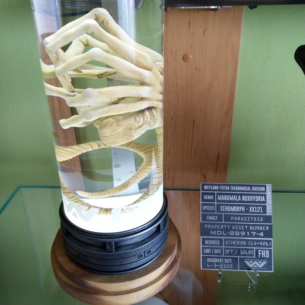 Custom ALIENS FACEHUGGER Specifications Data Plate Prop Xenomorph Giger ...