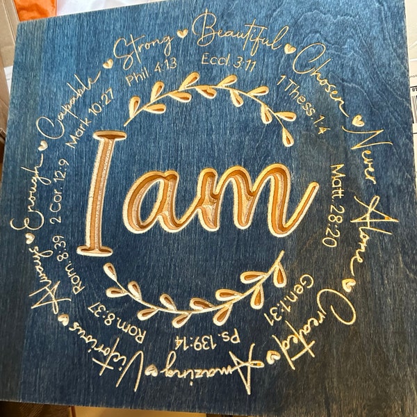 I Am Bible Verse Wood Sign | Christian Scripture Wall Art | Bible Verse ...