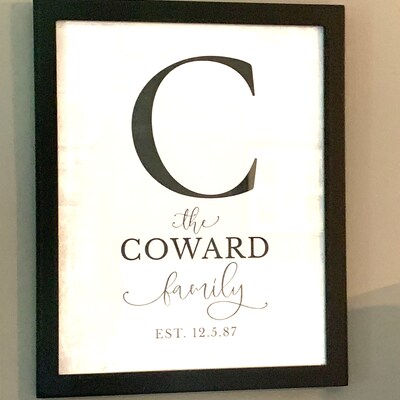 Monogram Initial, Family Last Name Established Sign - Etsy