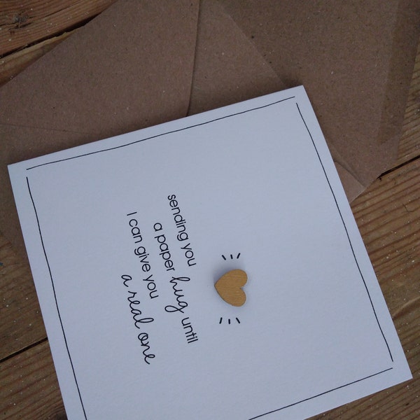 Sending A Paper Hug Card | Miss You Card | Long Distance Card - Etsy