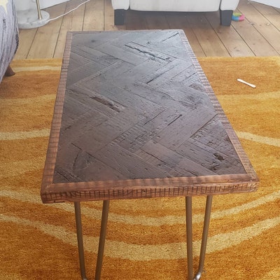 Bespoke Herringbone Side Table - Etsy UK