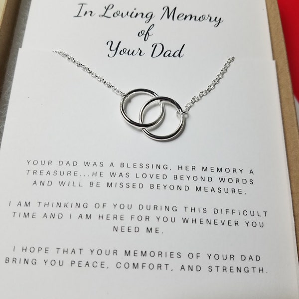 In Loving Memory of Dad Necklace, Memorial Print Card, Remembrance Gift ...