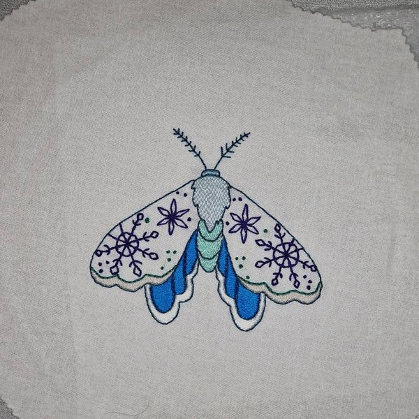 Winter Moth Embroidery Pattern Download, Snowflakes Embroidery Design ...
