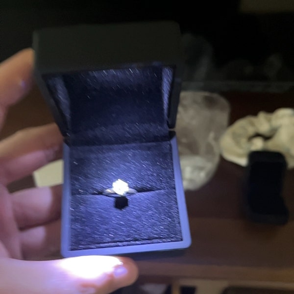 Black Engagement Ring Box With LED Light - Great for Proposals ...