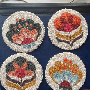 Punch Needle Coasters Tufted Coasters Drink Coasters Tufted - Etsy
