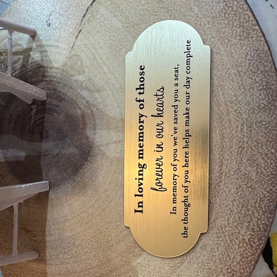 Personalised Bench Plaques,name Tags, Silver/brass Memorial Plaque ...