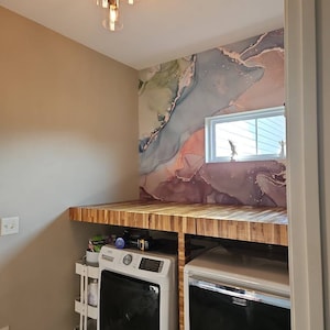 Abstract Wallpaper Fluid Wall Mural Painting Peel and Stick Art Wall ...