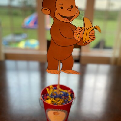 Curious George Centerpieces, Yellow, Red and Blue, Curious George ...