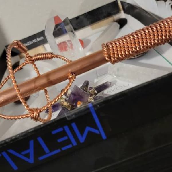 Copper Tensor Healing Wand With Quartz Crystal & 333mhz Cubit Wire - Etsy