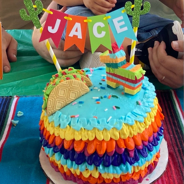Fiesta Cake Topper | Custom Pinata Cake Topper | First Fiesta Birthday ...