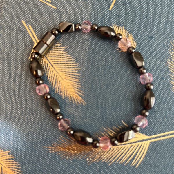 Necklace Magnetic Therapy Purple and Magnetite- Milan Style for ...