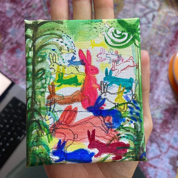 Original Hand Painted Magic Door Art,landscape Mini Wall Art,framed ...