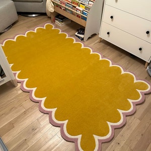 Modern Abstract Green Irregular Shape Woolen Hand Tufted Designer Area ...