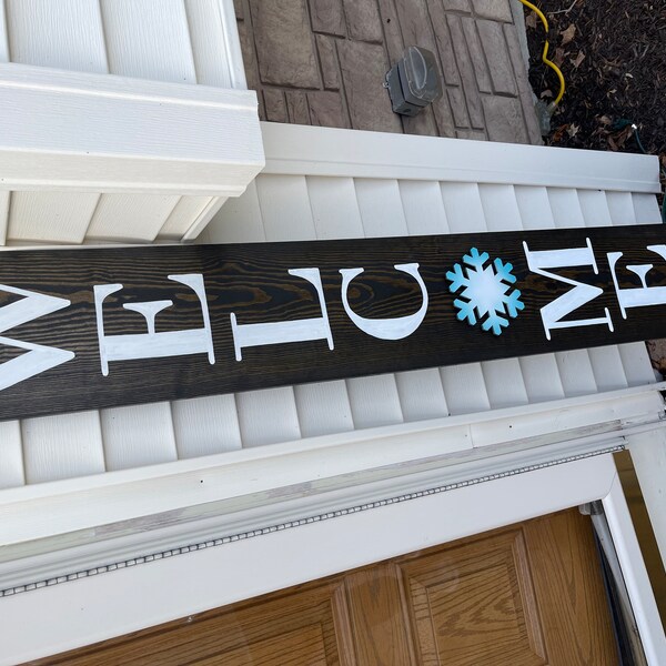 Wood WELCOME Sign, Interchangeable O Attachment Pieces, Large Vertical ...