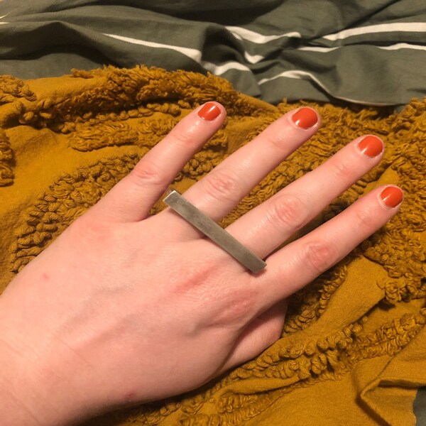 Double Silver Ring, Two Finger Ring Handcrafter in Sterling Silver - Etsy