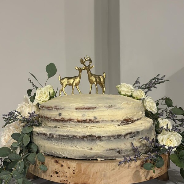 Metallic Gold Deer Cake Topper Buck and Doe Pair Wedding Cake - Etsy