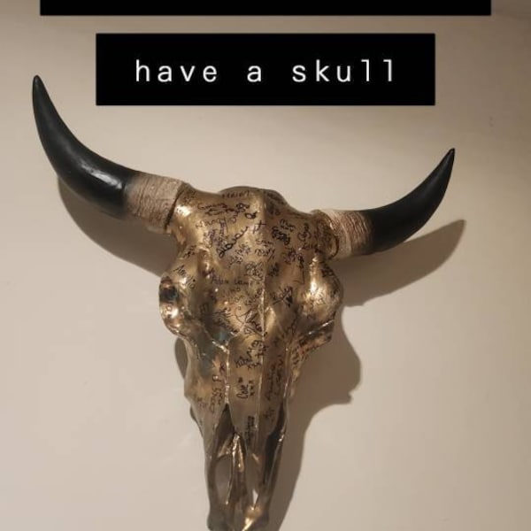 White Faux Cow Skull With Horns - 3 Sizes Available - Etsy