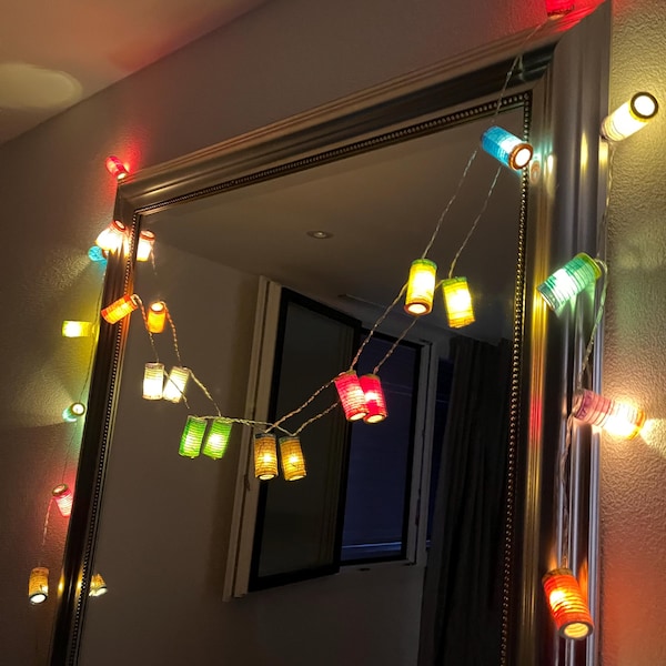 Squared Multi Color String Lights Japanese Paper Lantern Fairy Lights ...