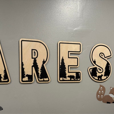 Forest Name Sign, Forest Letters, Letter Sign, Forest Nursery Sign ...