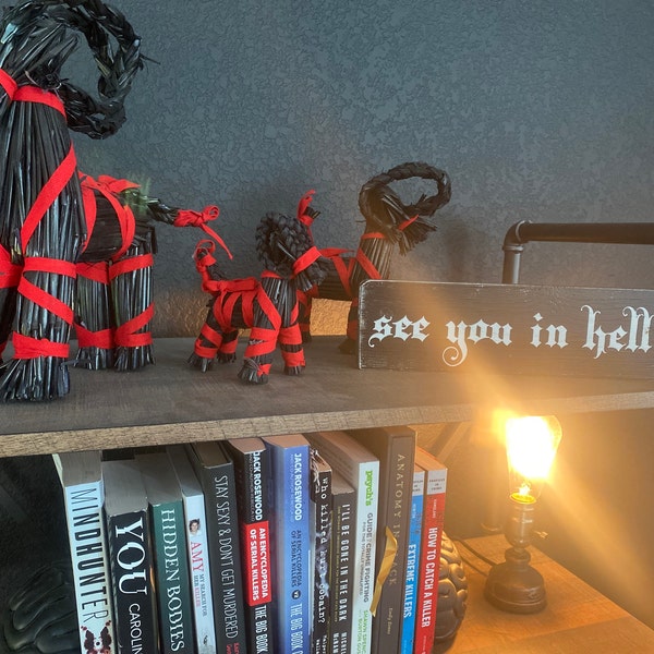 See You in Hell Wall Decor, Goth Home, Gothic Wood Sign, Halloween Wall ...