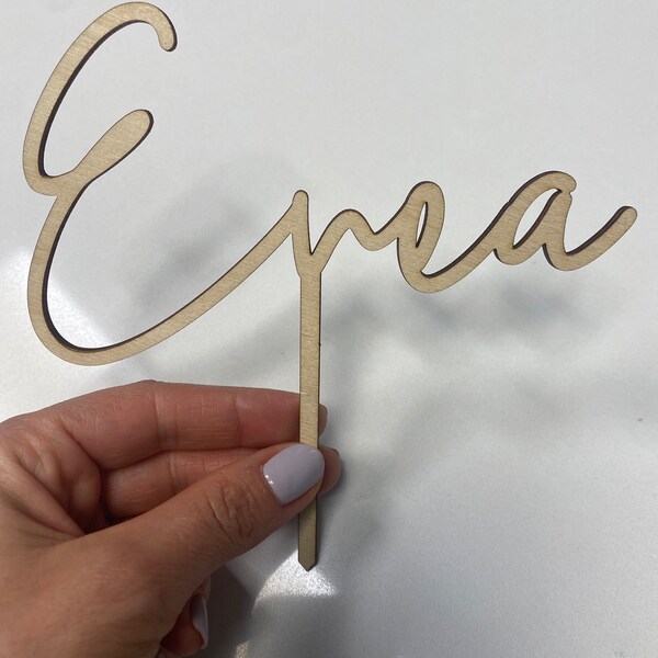 Wooden Acrylic Cake Topper With Name Custom Text Cake Topper ...
