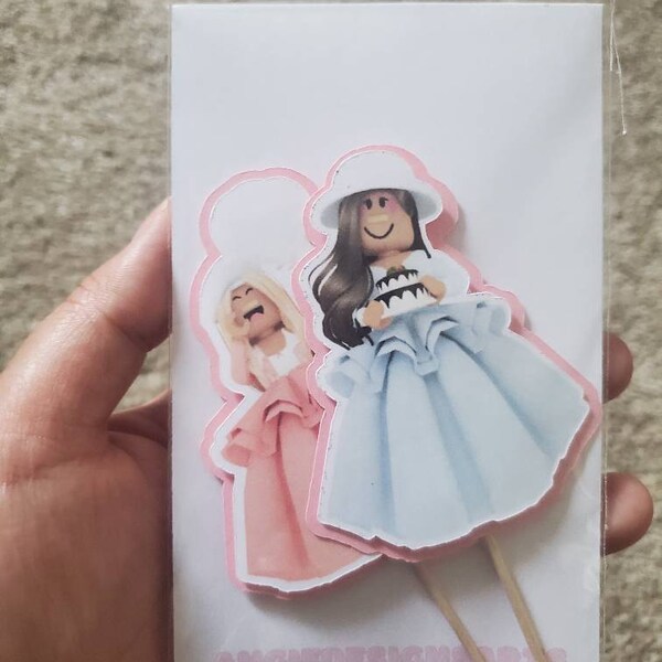 Girl Roblox Cupcake Topper * Pink Roblox Birthday Party Cupcake Topper ...