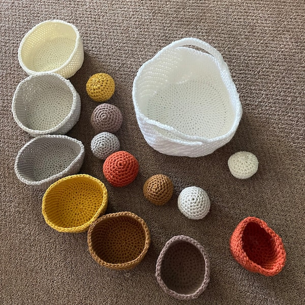 Crochet Montessori Set Crochet Pattern Nesting Bowls Set Stacking ...