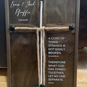 A Cord of Three Strands Unity Ceremony Idea Cross Braid Wedding Signage ...