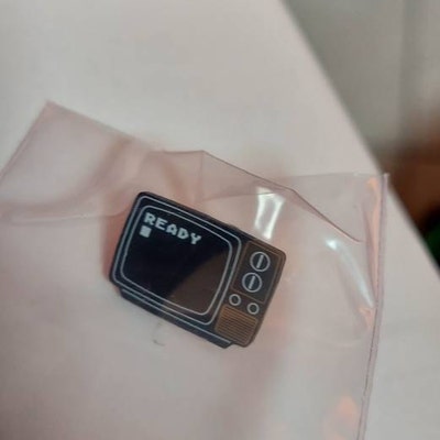 BASIC Programming Ready Prompt PCB Lapel Pin on Vintage 80's Style TV ...