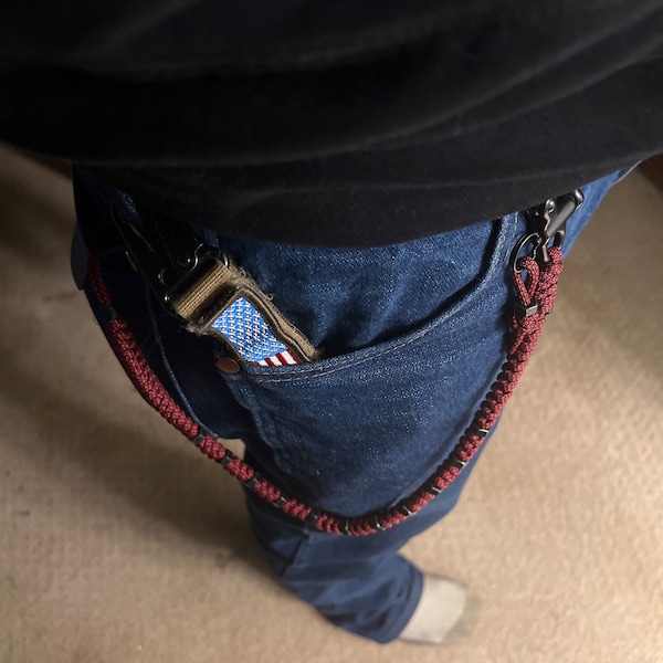 Thin Red Line EDC Wallet Chain Style Lanyard - Etsy