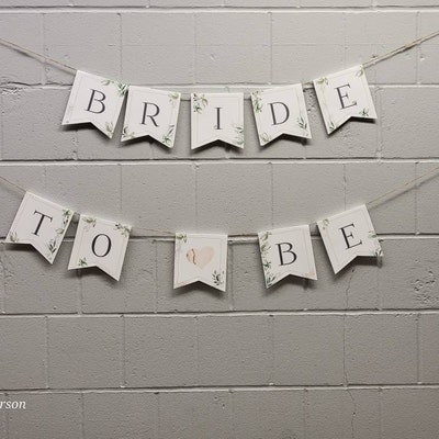 Bridal Shower Banner, PRINTABLE, Greenery Bride to Be Banner, Bridal ...