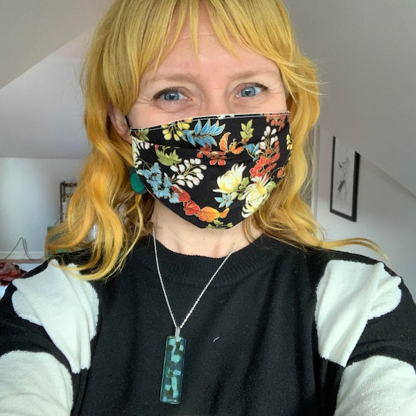 Brown Face Mask 100% Cotton. Reusable and Washable. Adult Small/medium ...