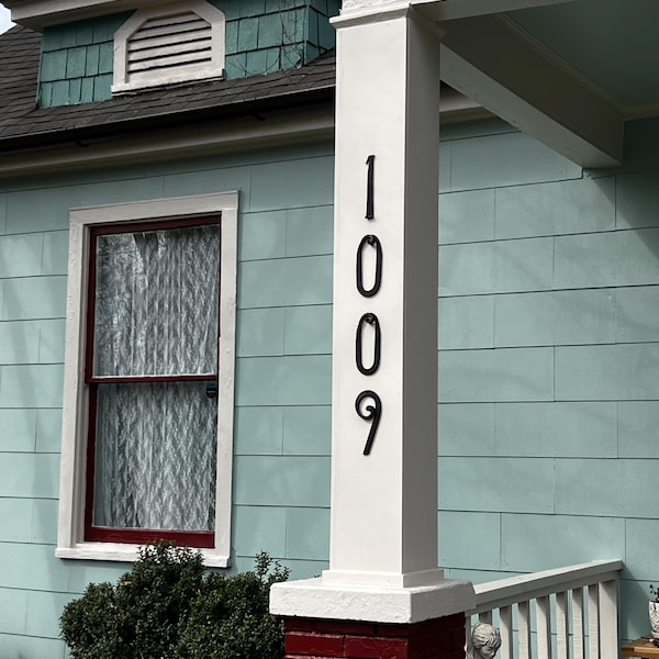 8'' Large Metal House Numbers. Hand Forged Iron House Number. 8 Inch ...